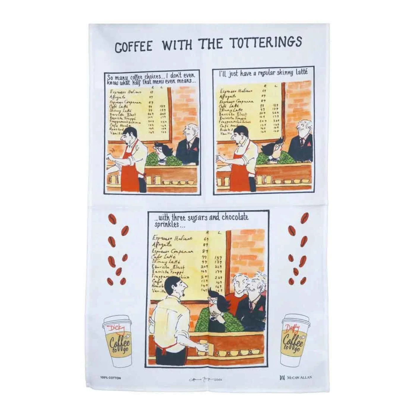 Tottering Coffee Cotton Tea Towel – Geoghegans Of Navan