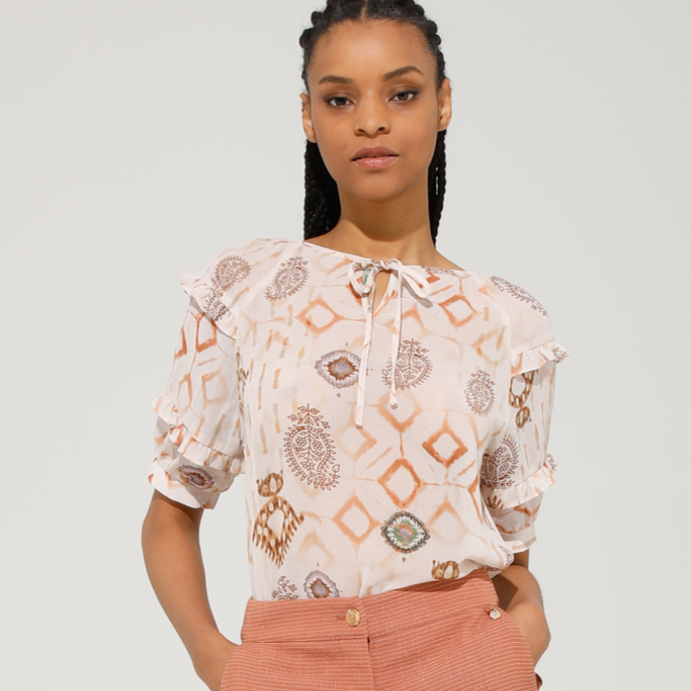 Goa Goa Short Sleeve Print Blouse – Geoghegans Of Navan