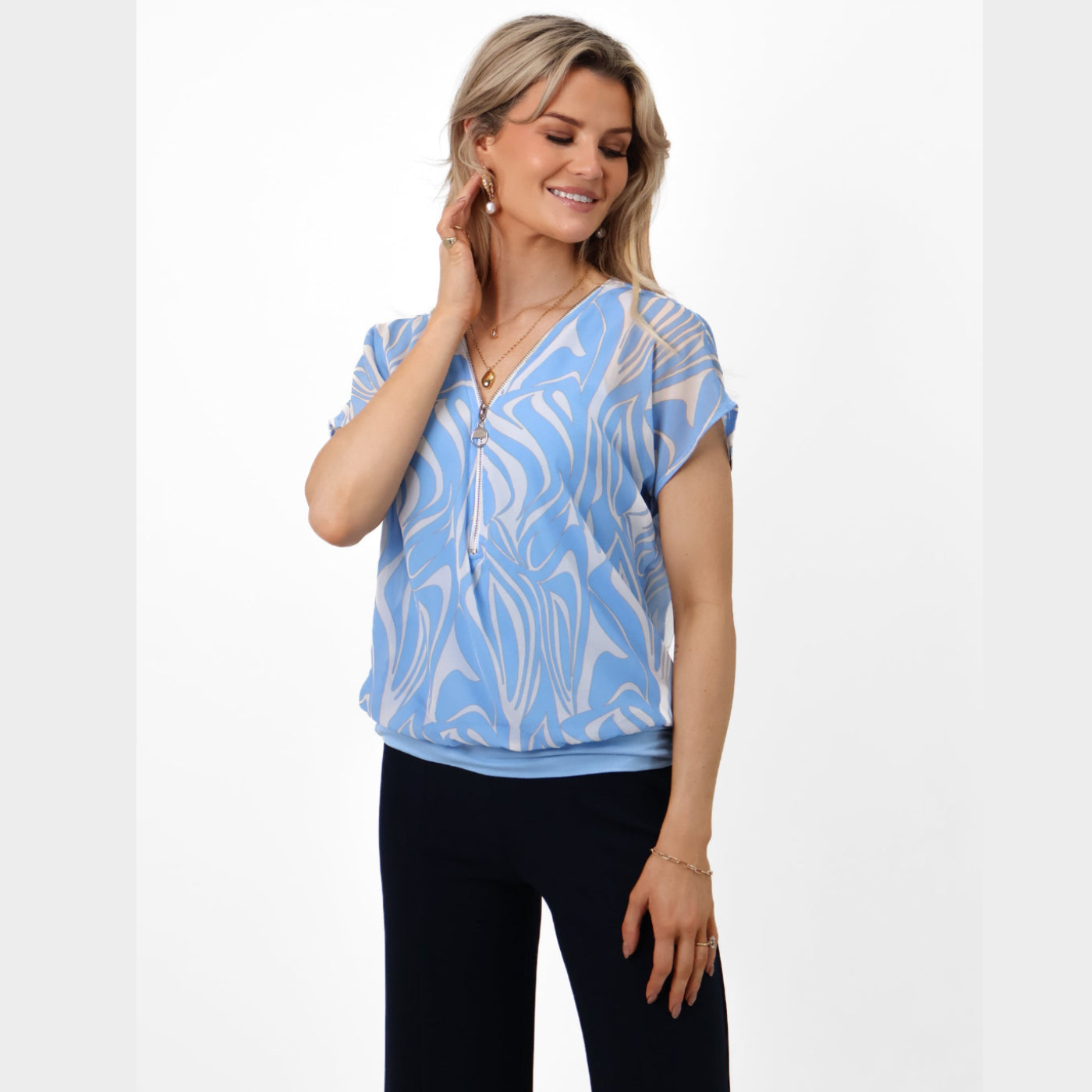 Kate & Pippa Eva Zip Top Blue – Geoghegans Of Navan