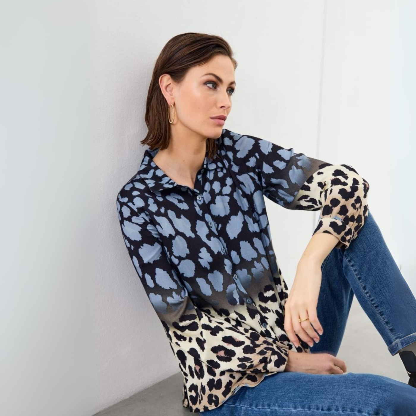 Micha Blue Mix Print Shirt – Geoghegans Of Navan